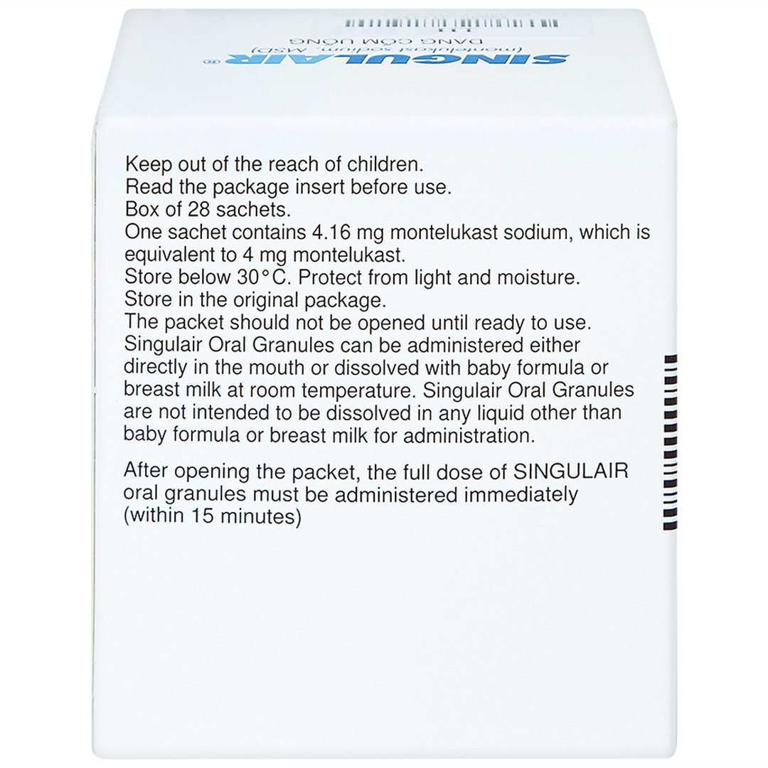 Thuốc Singulair 4mg MSD điều trị hen phế quản mạn (28 gói)