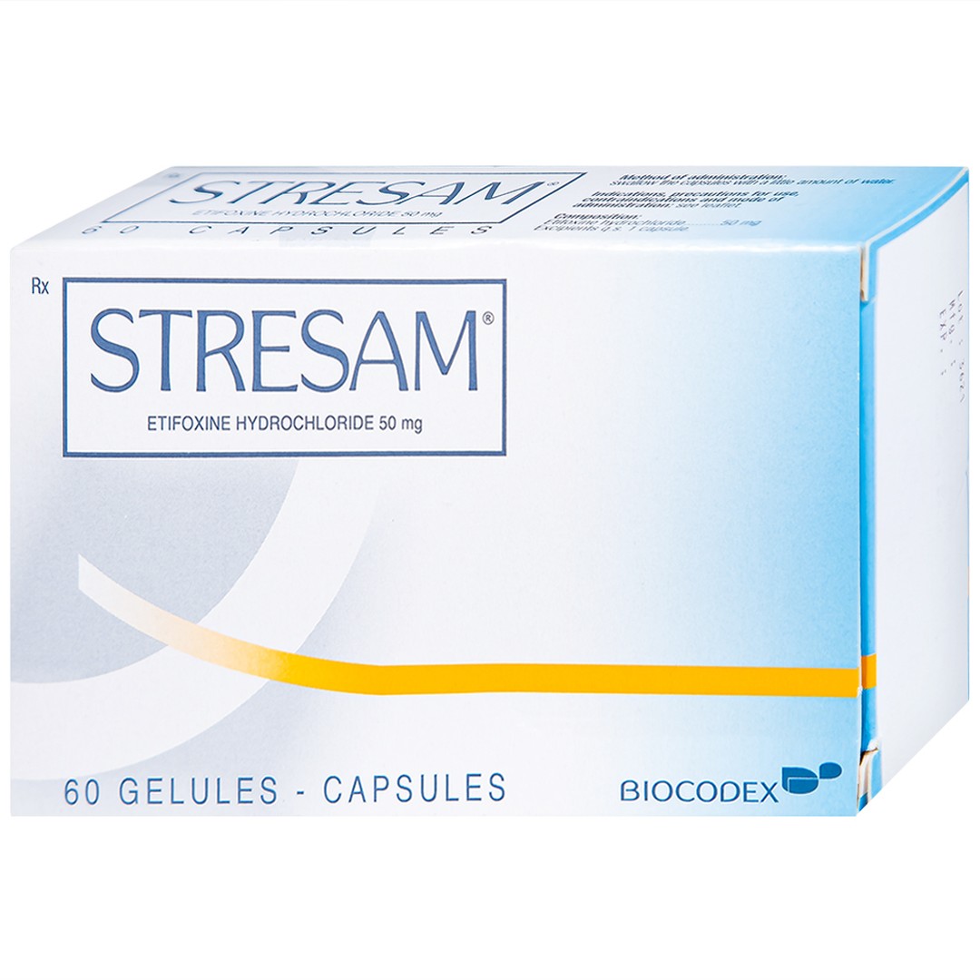 Thuốc Stresam Biocodex chống lo âu (3 vỉ x 20 viên)