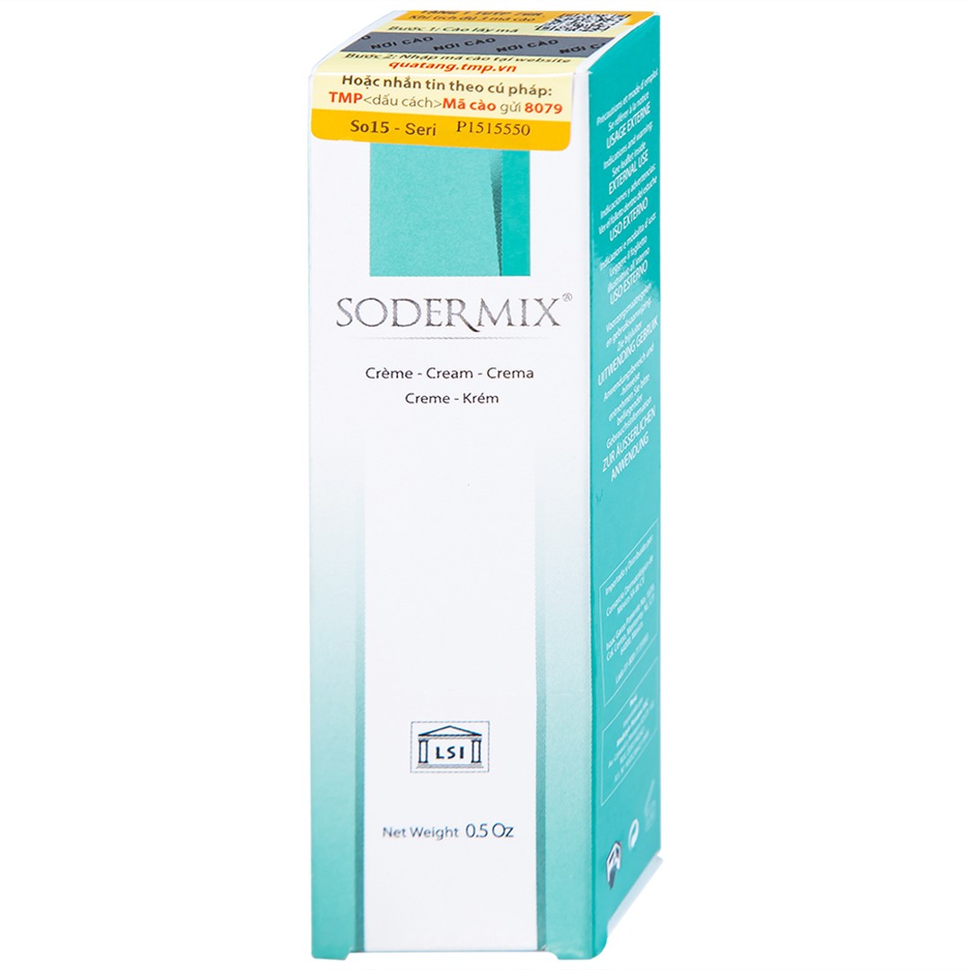 Kem bôi Sodermix Cream mờ sẹo và giảm viêm ngứa da 15g