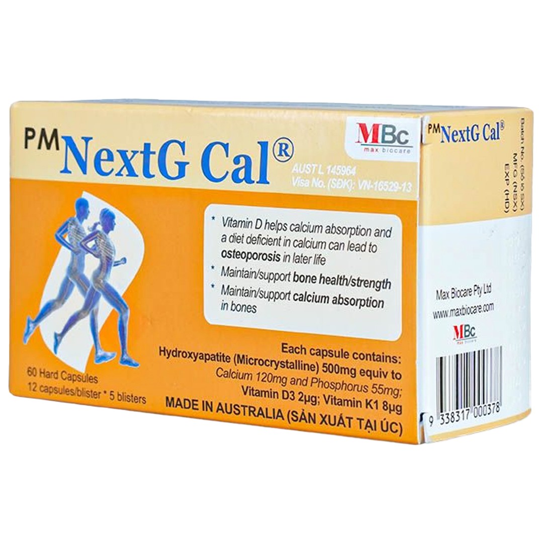 PM NextG Cal trị loãng xương, bổ sung Canxi (5 vỉ x 12 viên)