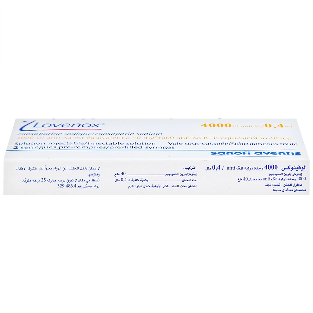 Lovenox 4000 điều trị cơn đau thắt ngực không ổn định (2 ống)
