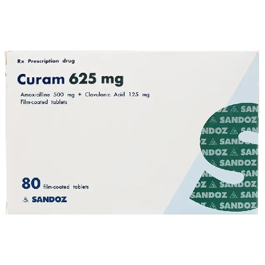 Thuốc Curam 625mg Sandoz điều trị nhiễm khuẩn (10 vỉ x 8 viên) - Nhà ...