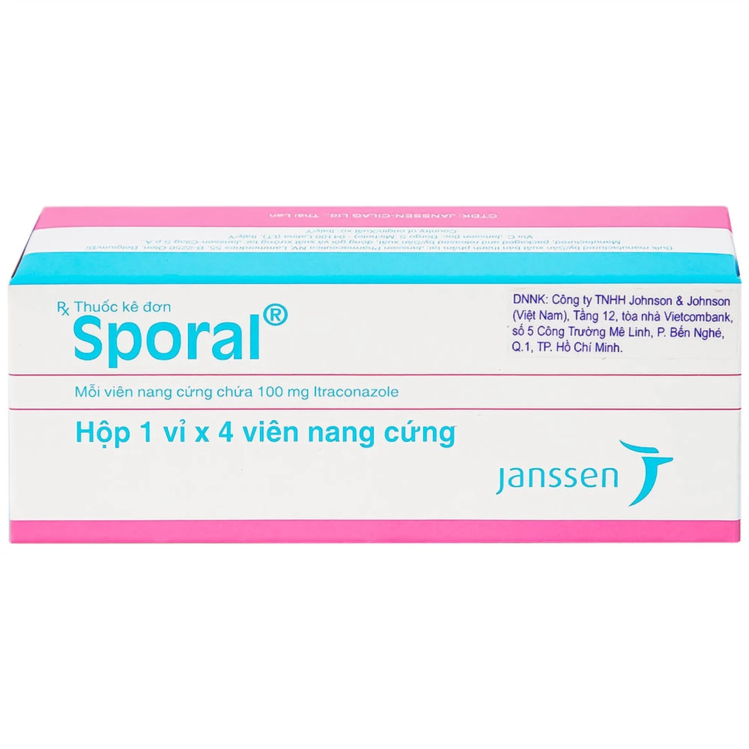 Sporal 100mg điều trị các bệnh nấm phụ khoa, da, toàn thân