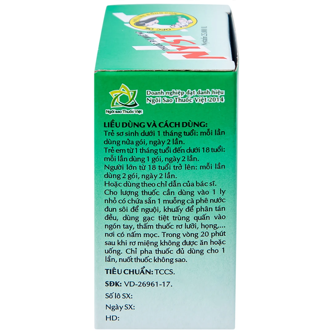 Thuốc bột NYST 25.000IU (Hộp 10 gói) | Trị tưa miệng, viêm miệng