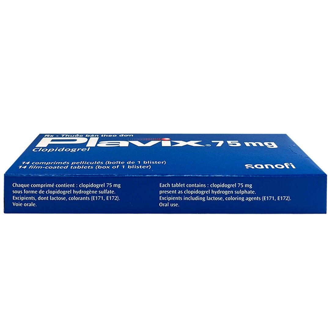 Thuốc Plavix 75mg giảm nguy cơ hình thành huyết khối (14 viên)