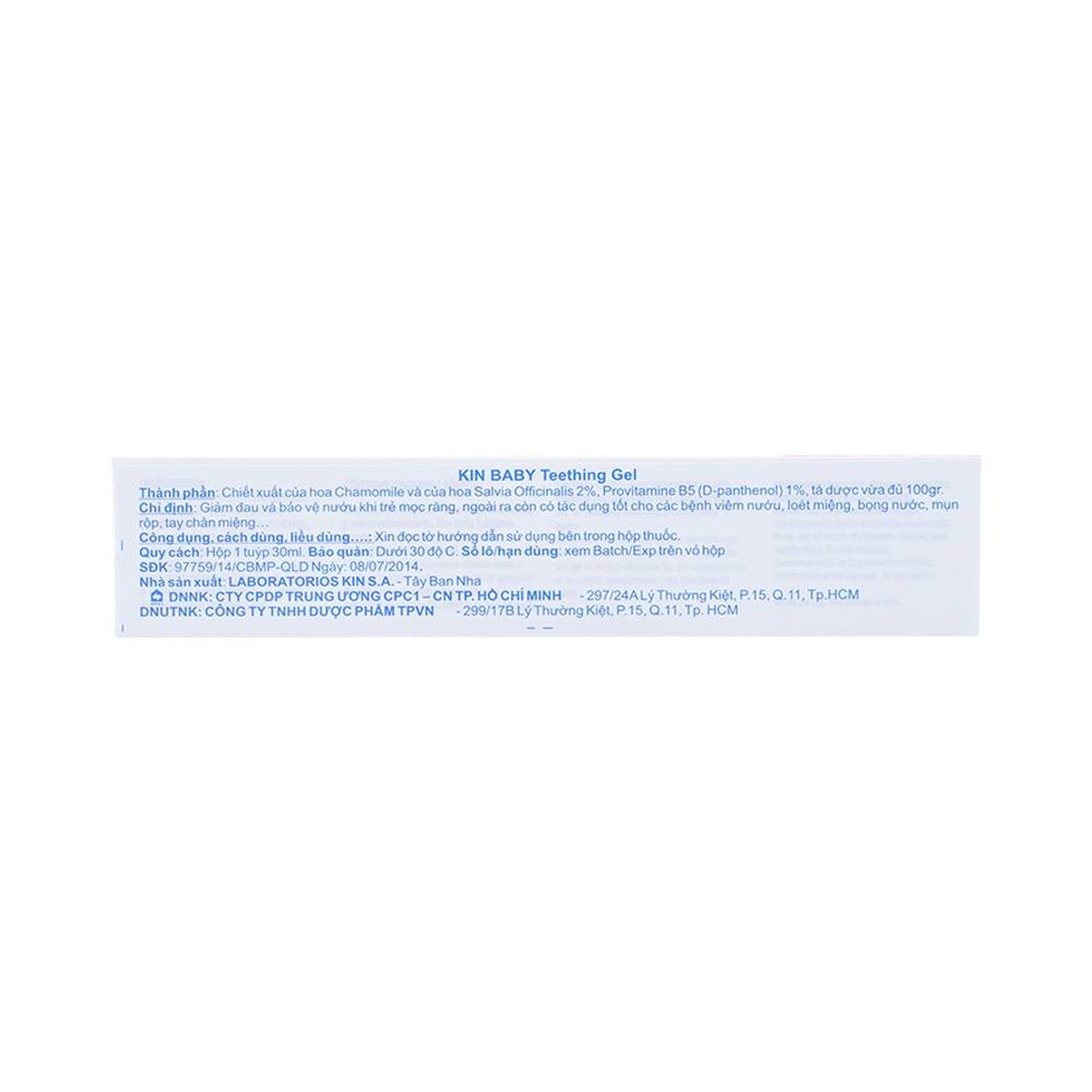 Gel Bôi Giảm Sưng Lợi Kin Baby Teething Gel 30ml