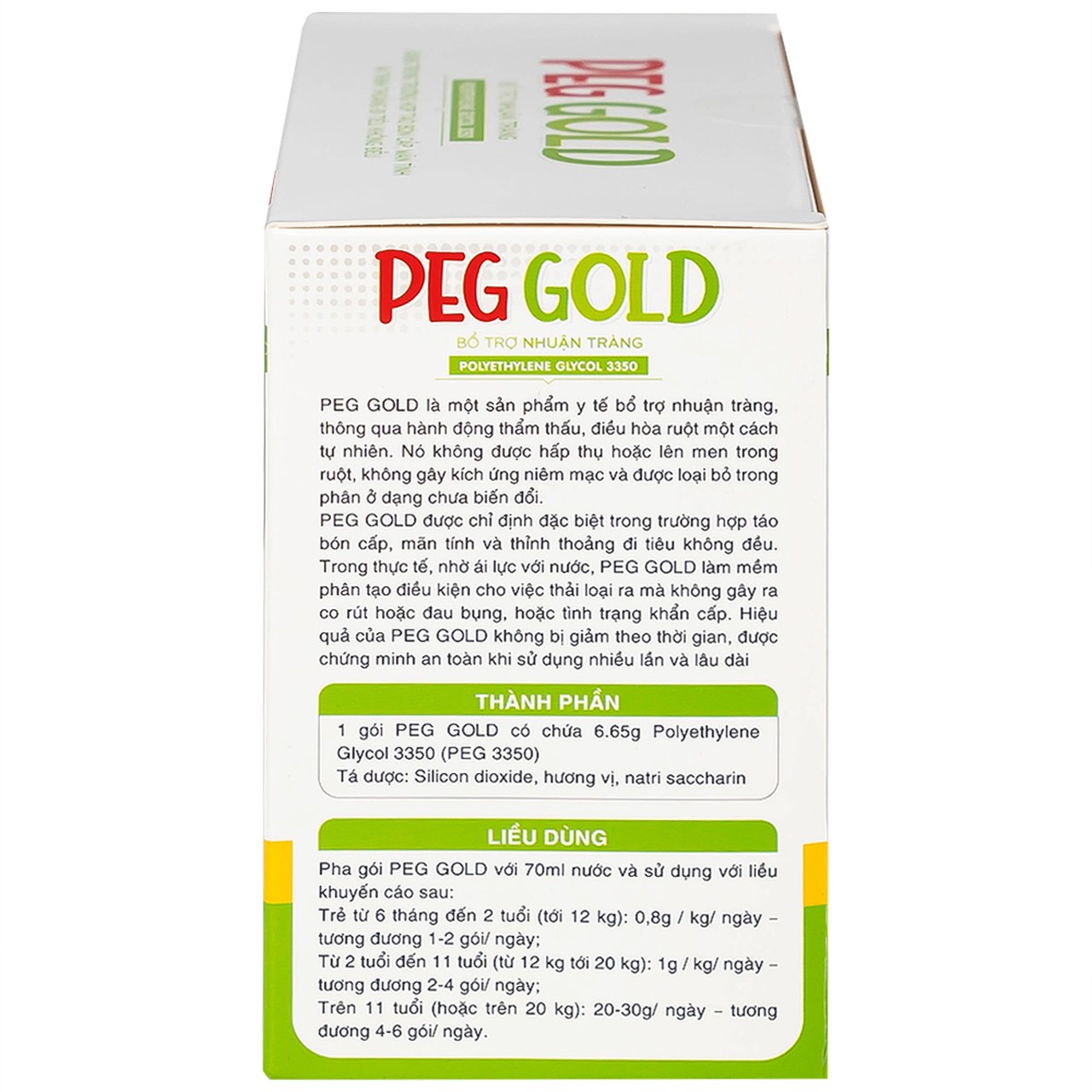 Bột pha uống Peg Gold bổ trợ nhuận tràng (30 gói)