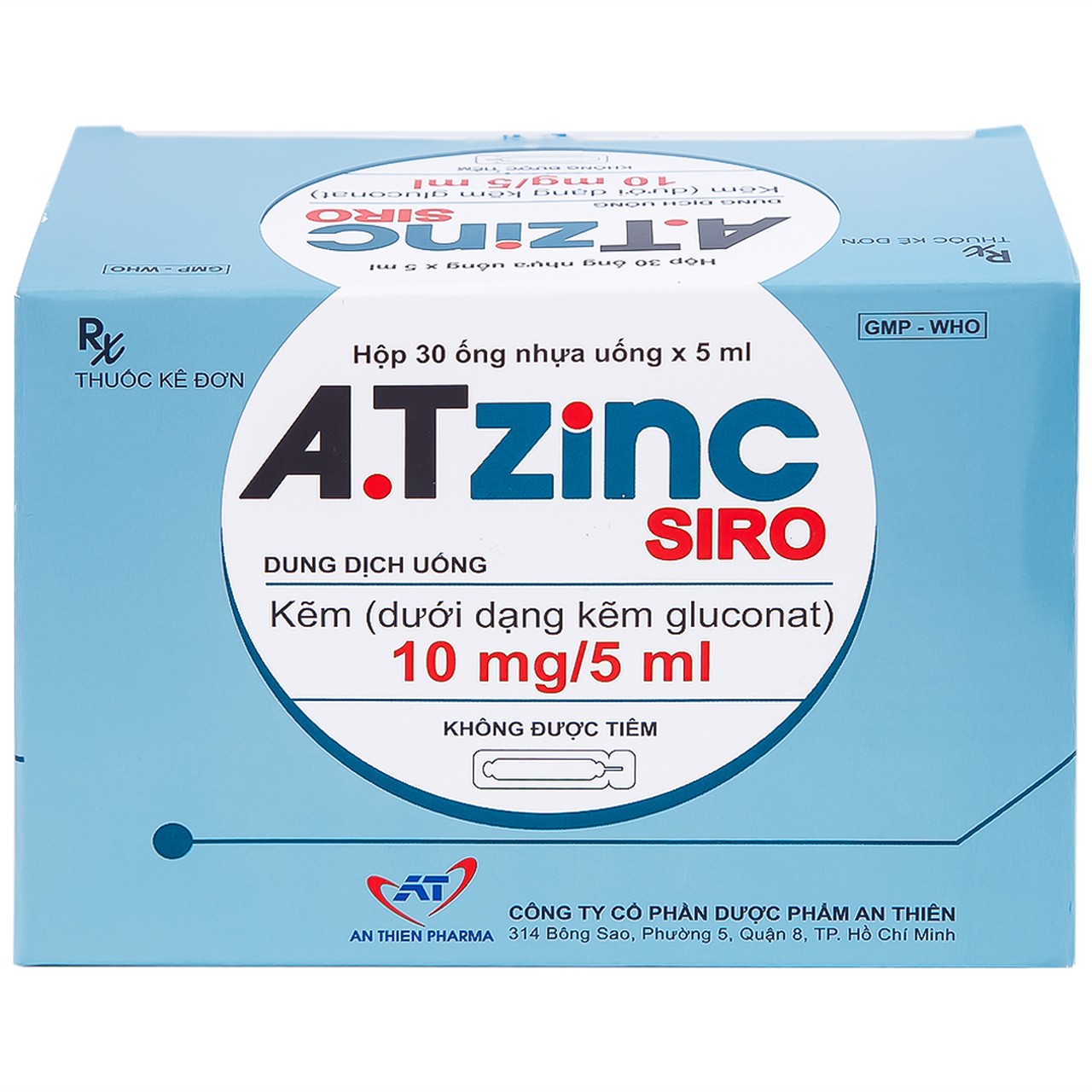 Siro A.Tzinc 10mg/5ml bổ sung kẽm, tăng sức đề kháng (30 ống)