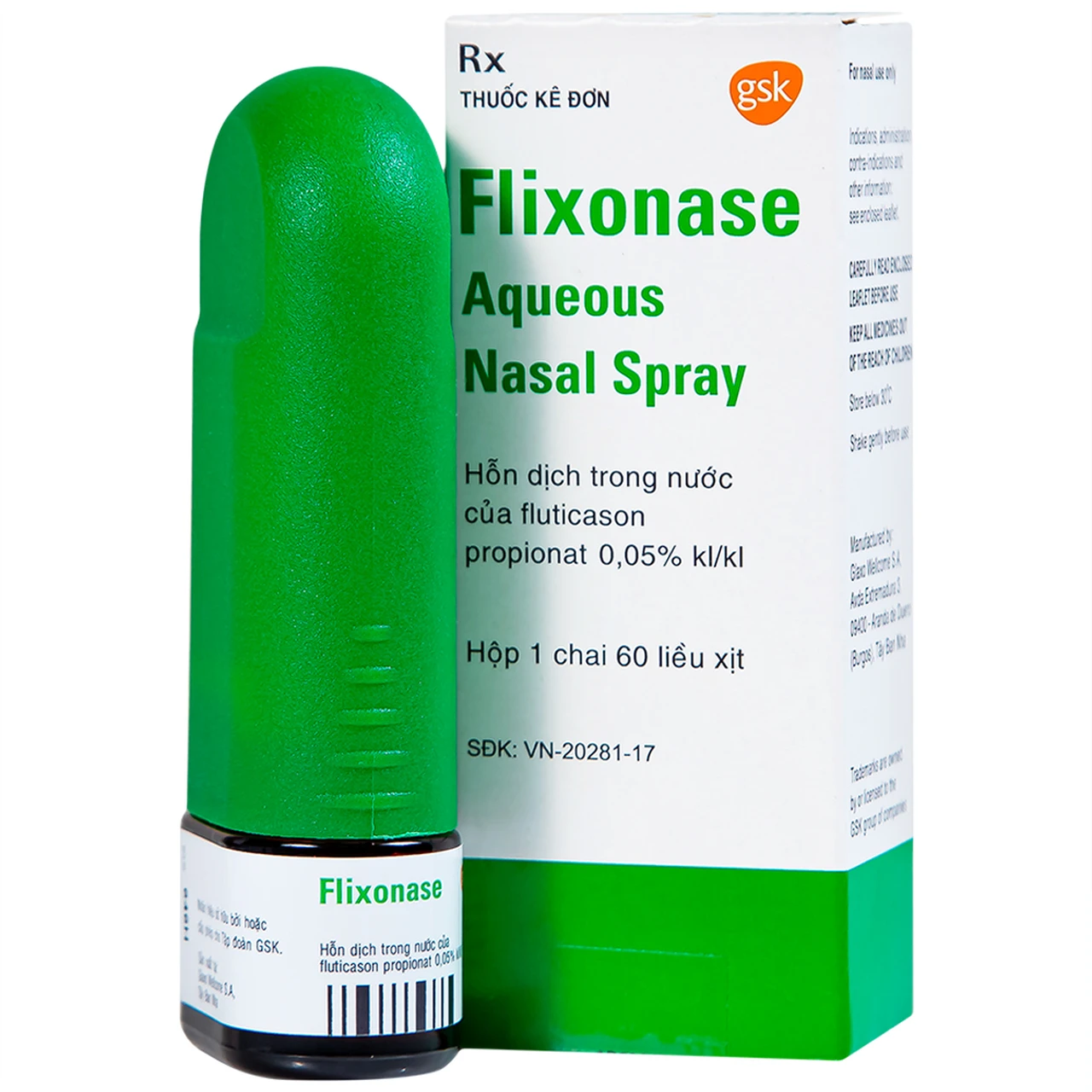 Xịt mũi Flixonase phòng và trị viêm mũi dị ứng (60 liều)