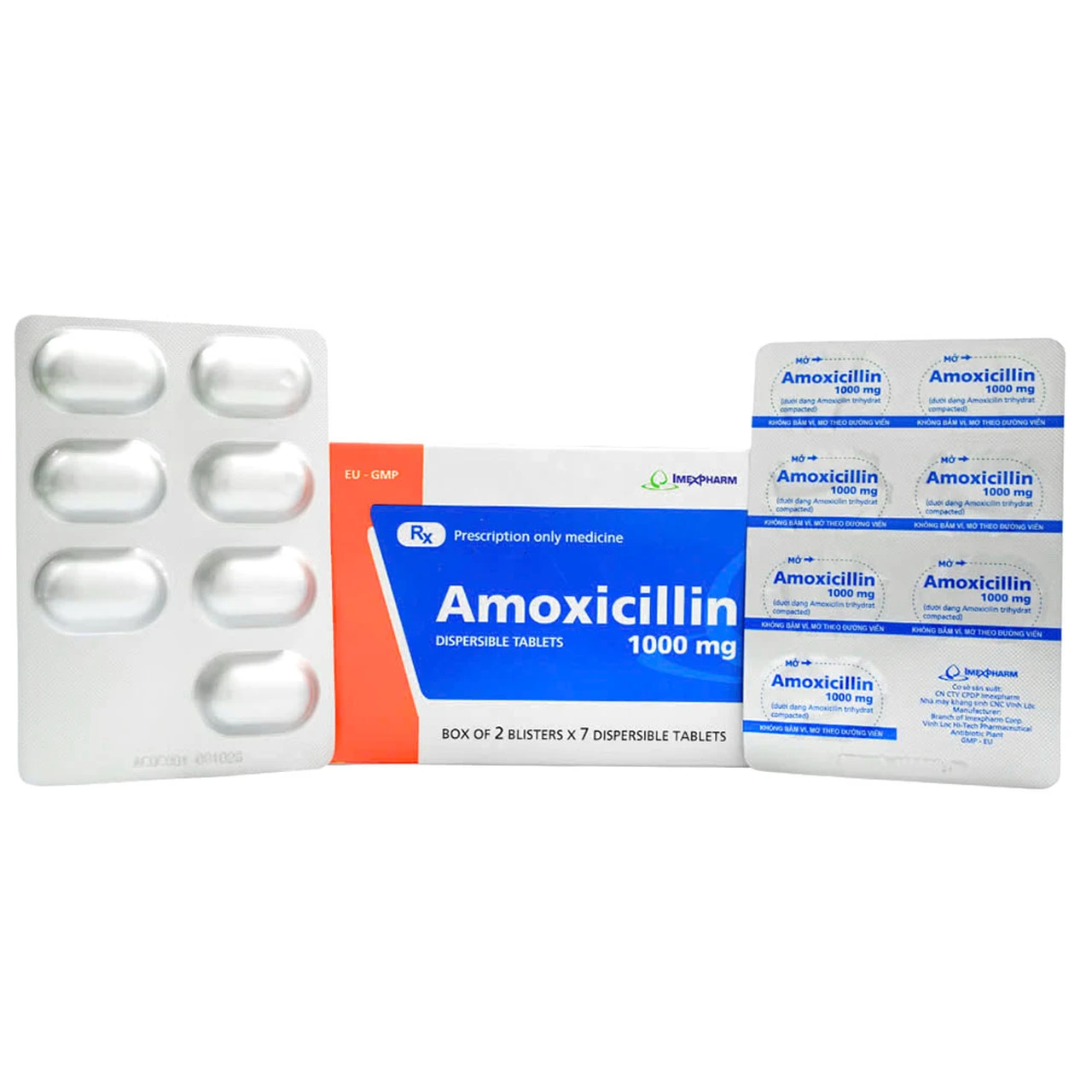 Thuốc Amoxicillin 1000mg Imexpharm điều trị các nhiễm khuẩn do các vi ...