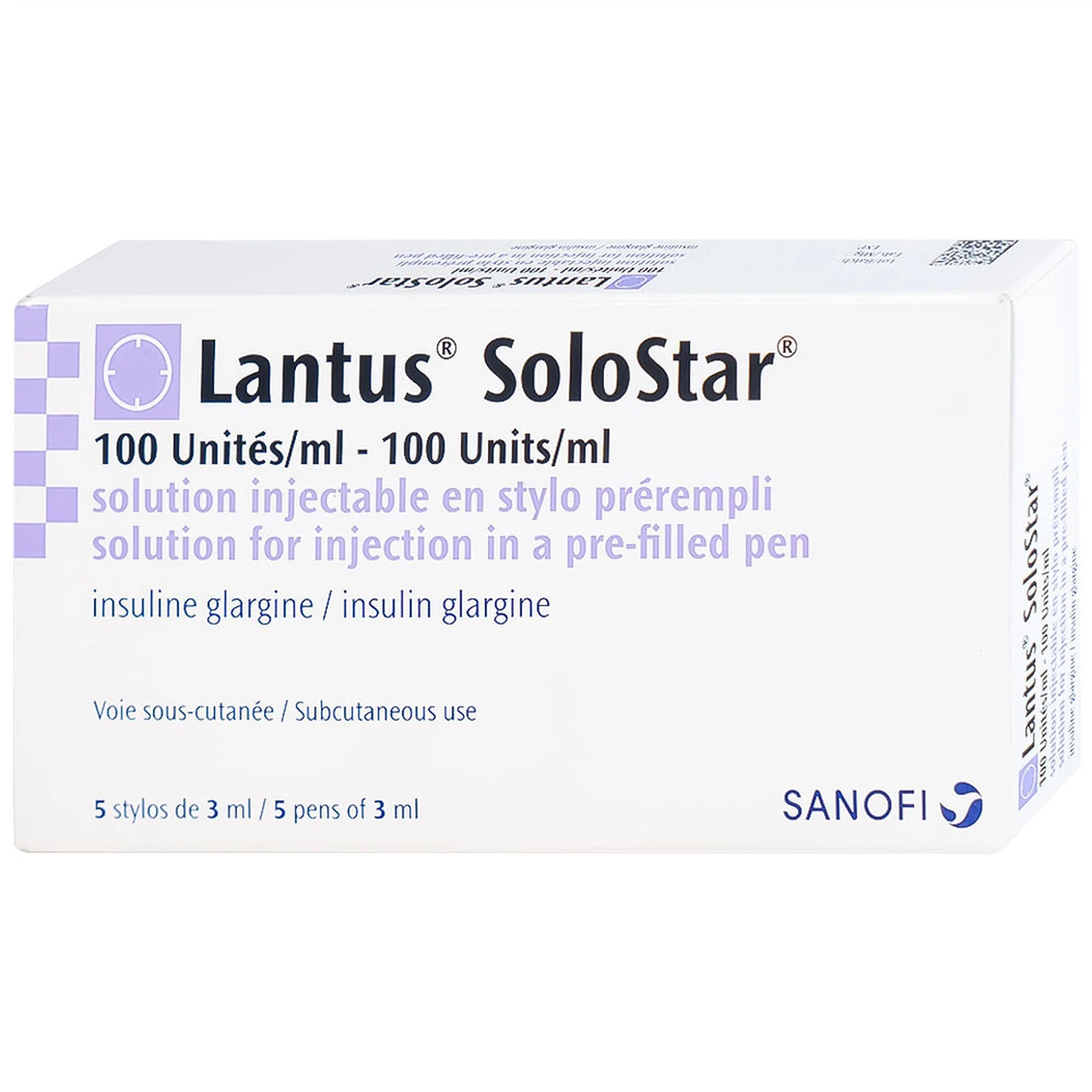 Bút tiêm Lantus SoloStar 100IU/ml trị tiểu đường (5 cây x 3ml)