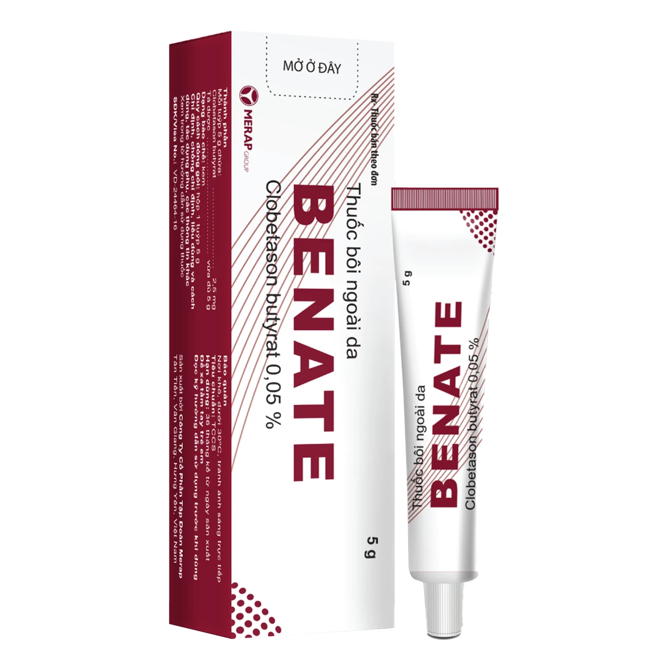 Thuốc Benate 0.05% Merap giảm các triệu chứng viêm và ngứa của các bệnh ...