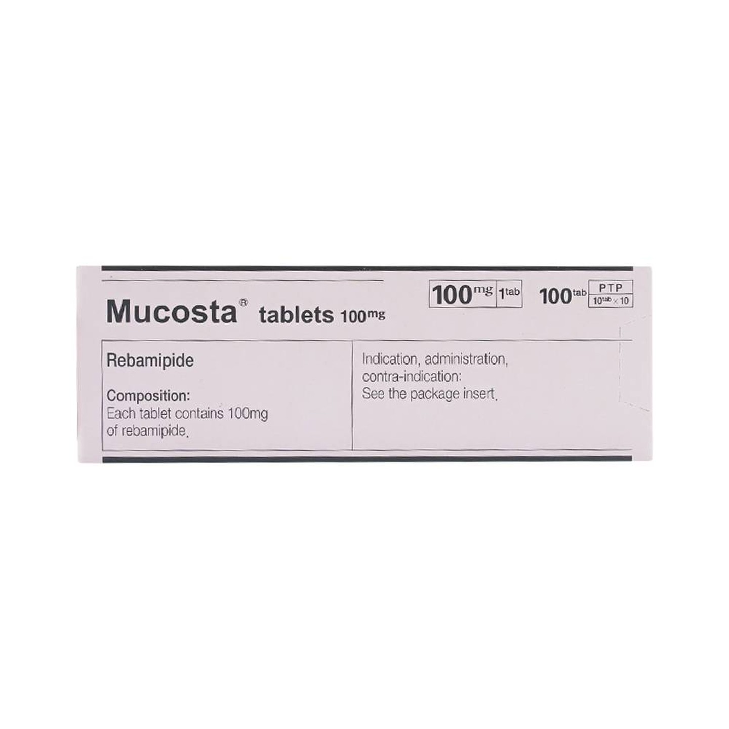 Mucosta 100mg điều trị loét dạ dày (10 vỉ x 10 viên)