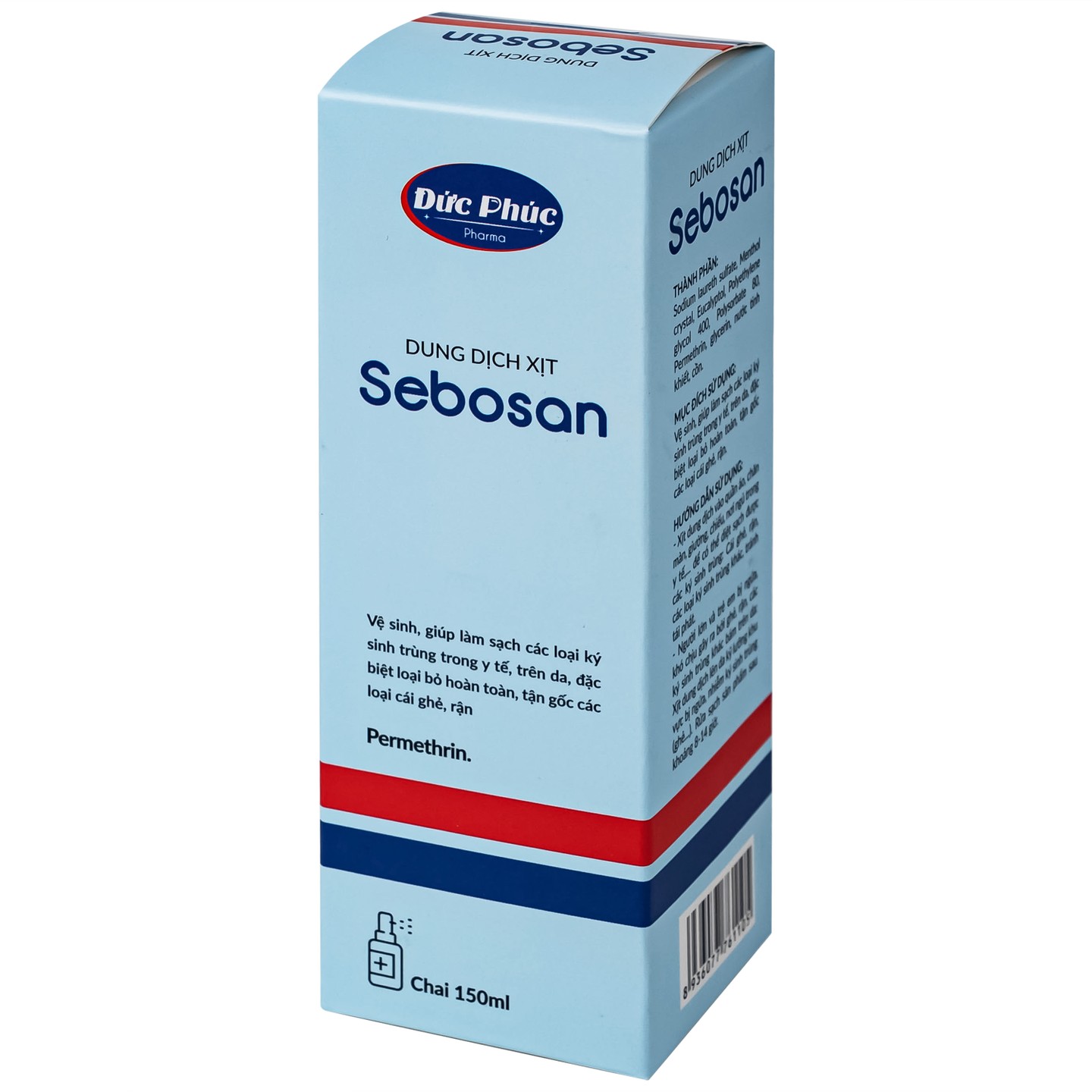Xịt ngoài da làm sạch ký sinh trùng 150ml Sebosan Đức Phúc - Nhà thuốc ...