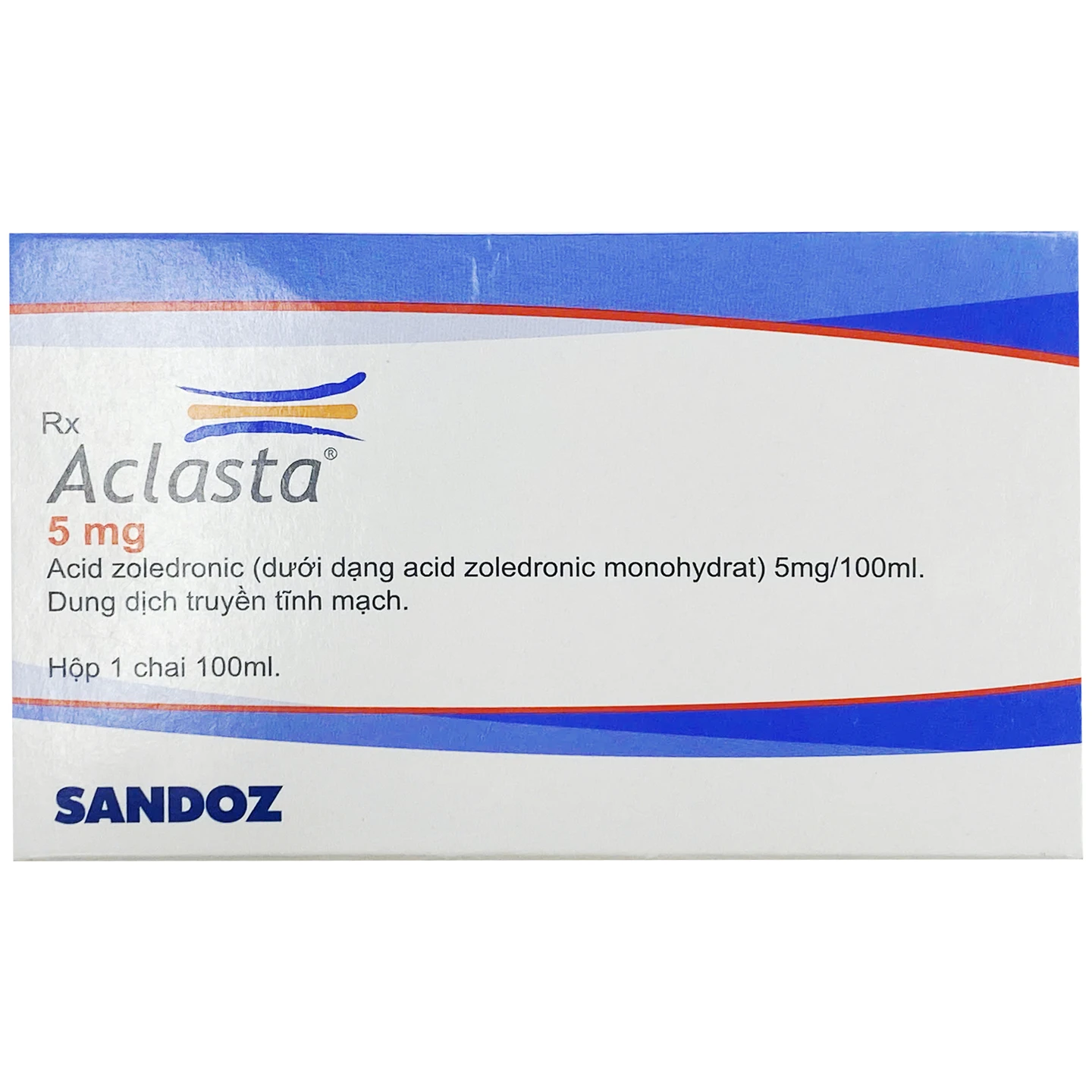 Dung dịch truyền tĩnh mạch Aclasta 5mg Sandoz điều trị loãng xương ở ...