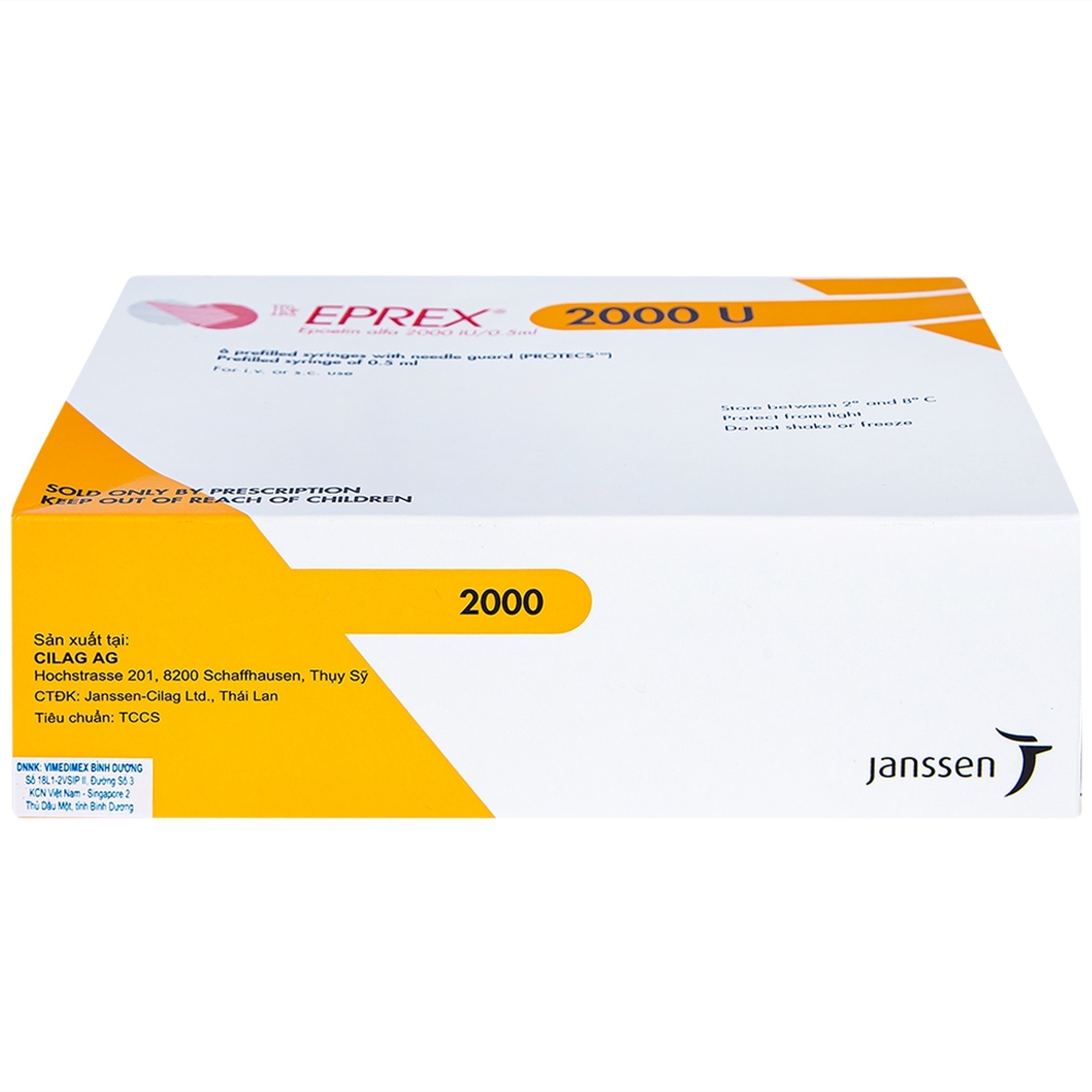 Thuốc Eprex Prefill 2000IU Janssen trị bệnh thiếu máu (6 ống)