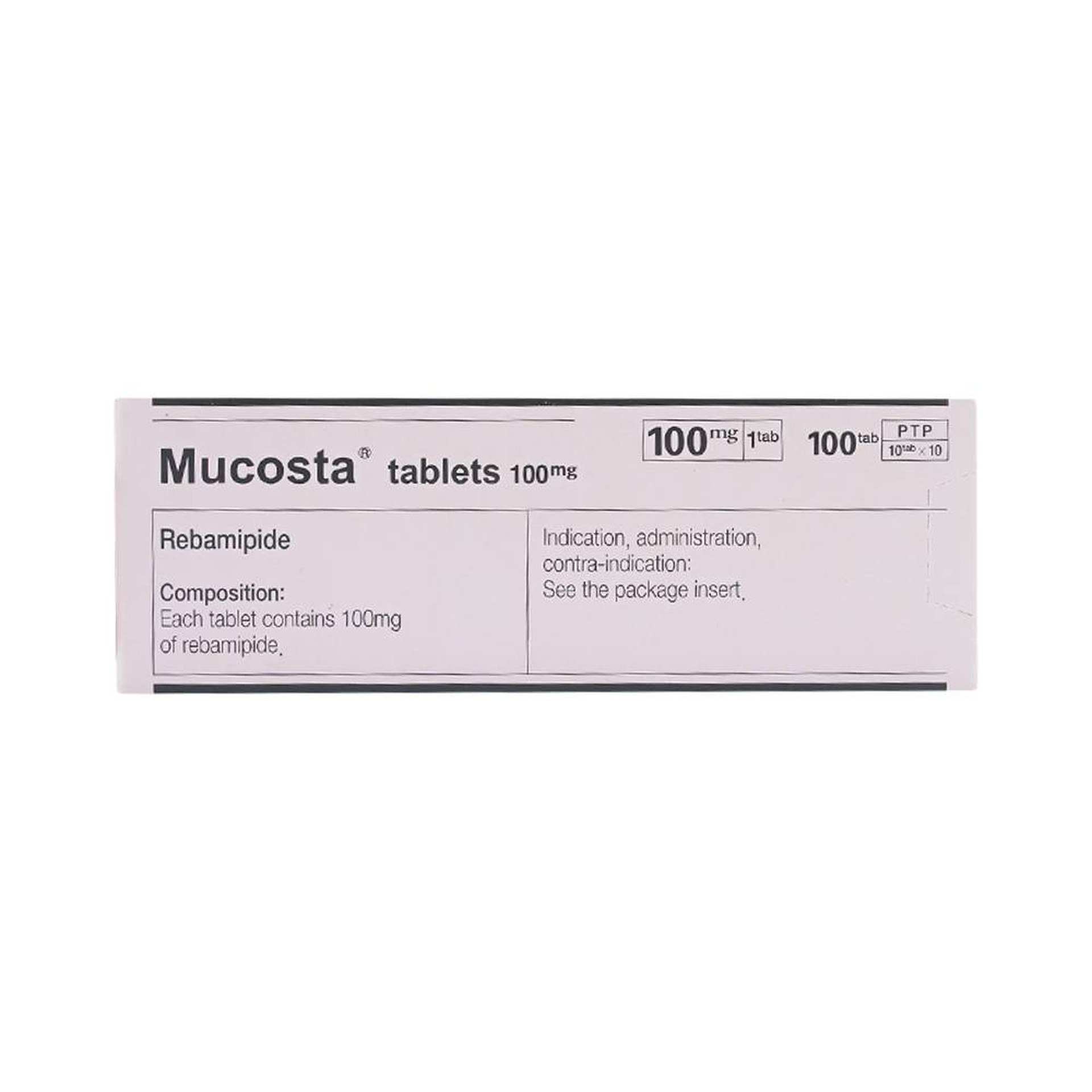 Mucosta 100mg điều trị loét dạ dày (10 vỉ x 10 viên)