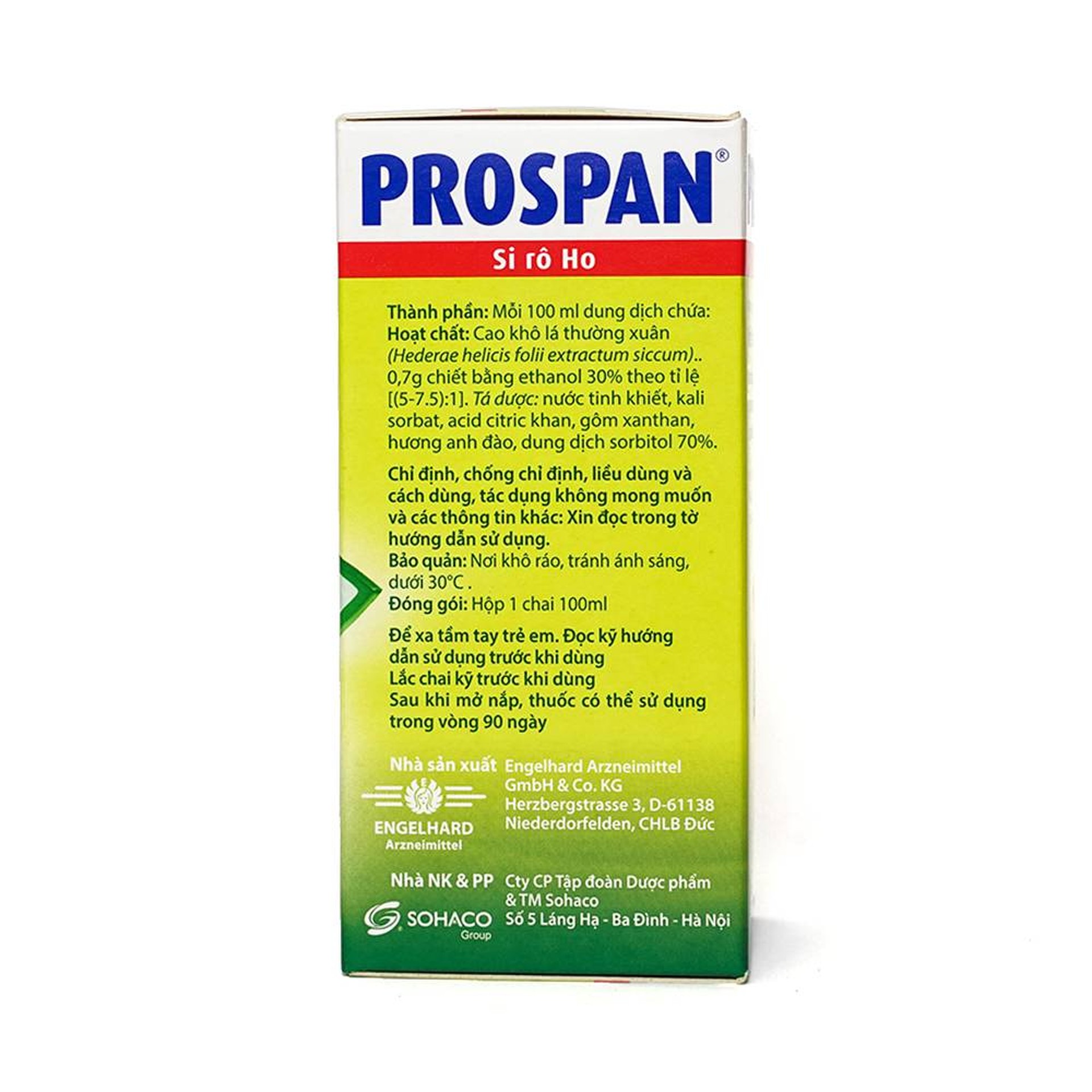 Siro ho Prospan Đức 100ml điều trị viêm phế quản, tiêu đàm