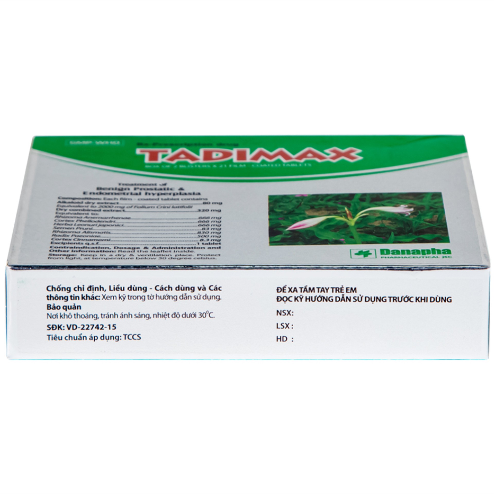 Thuốc Tadimax Danapha hỗ trợ trị u xơ tiền liệt tuyến
