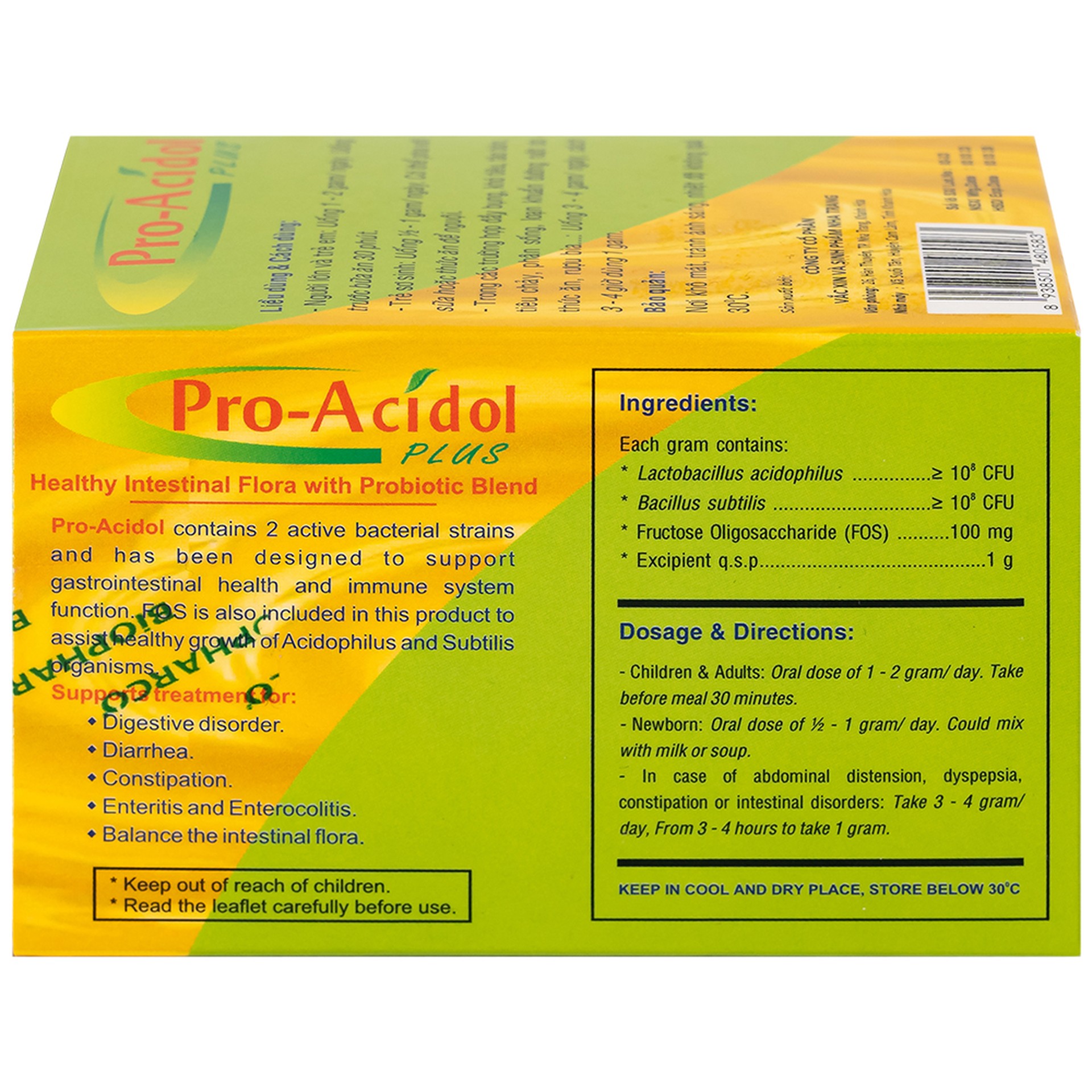Thuốc Pro-Acidol Plus 50g Biopharco điều trị rối loạn tiêu hóa, viêm ...