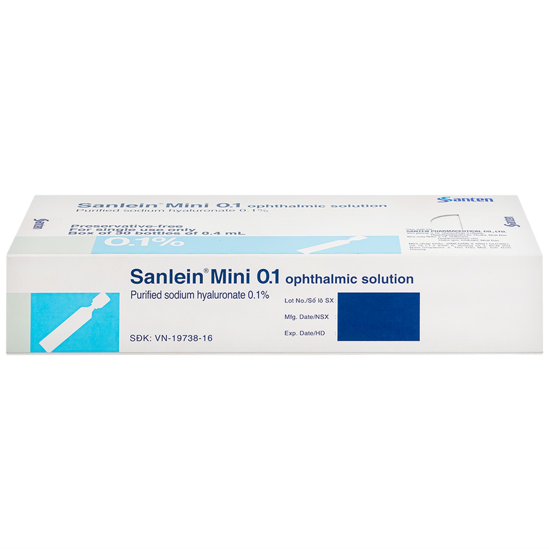 Thuốc nhỏ mắt Sanlein Mini 0.1% trị viêm khô kết-giác mạc 0.4ml
