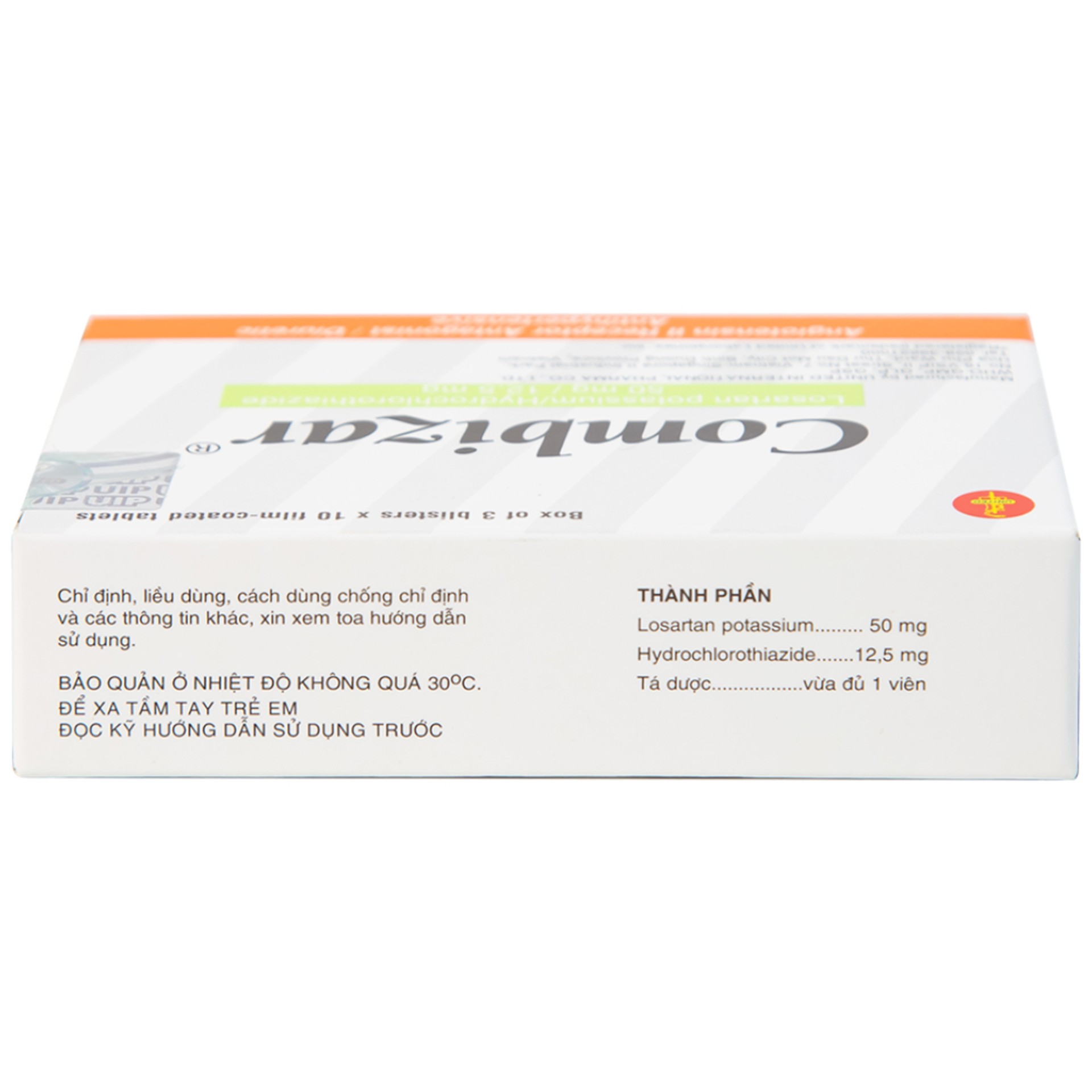 Combizar 62,5mg hộp 30 viên trị cao huyết áp