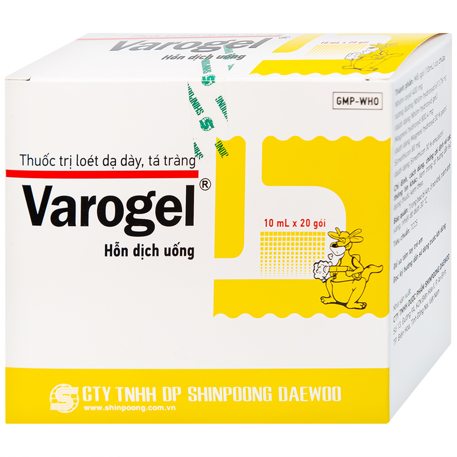 Thuốc trị loét dạ dày tá tràng Varogel (Hộp 20 gói x 10ml)