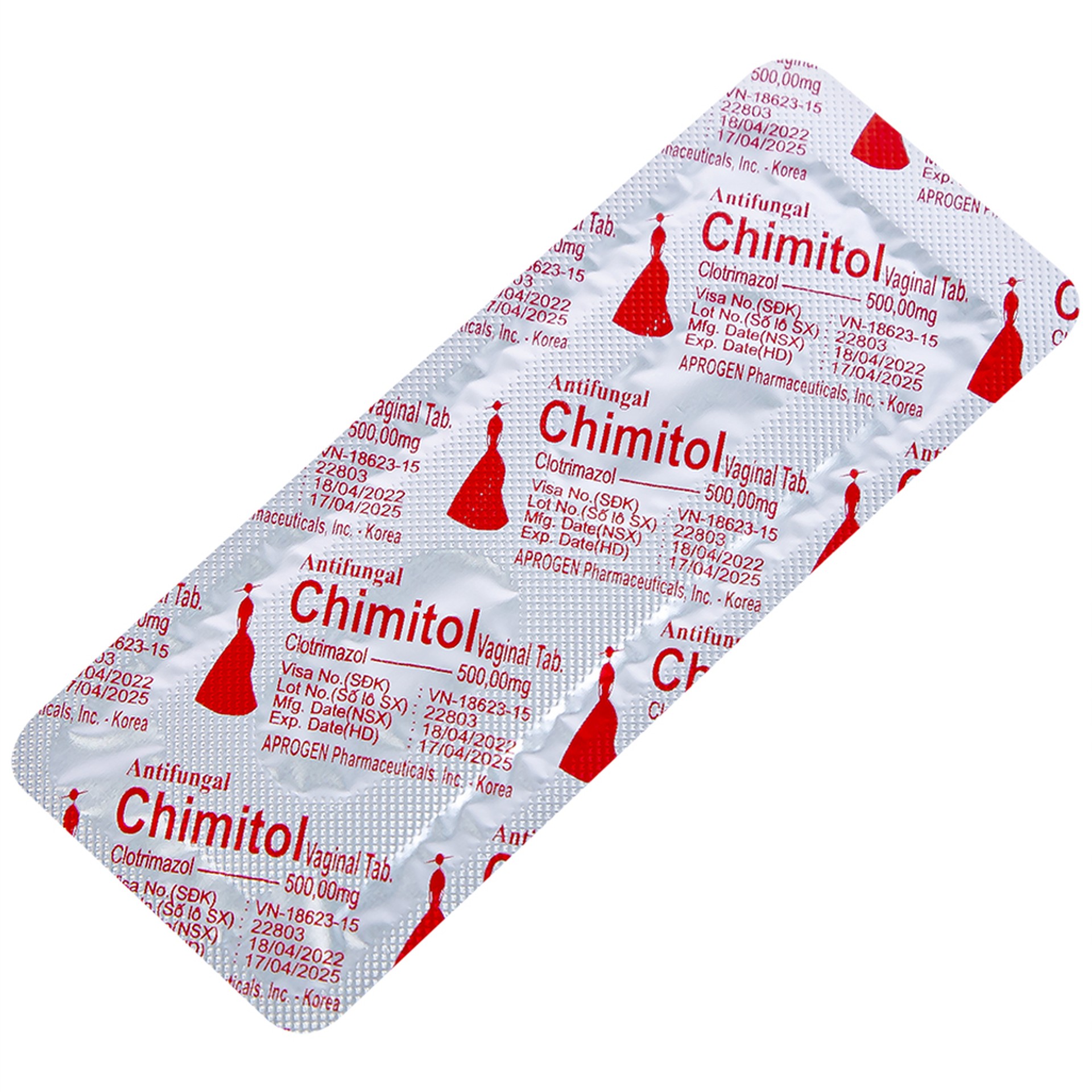 Viên đặt âm đạo Chimitol Vaginal Tab Aprogen điều trị viêm âm đạo do ...