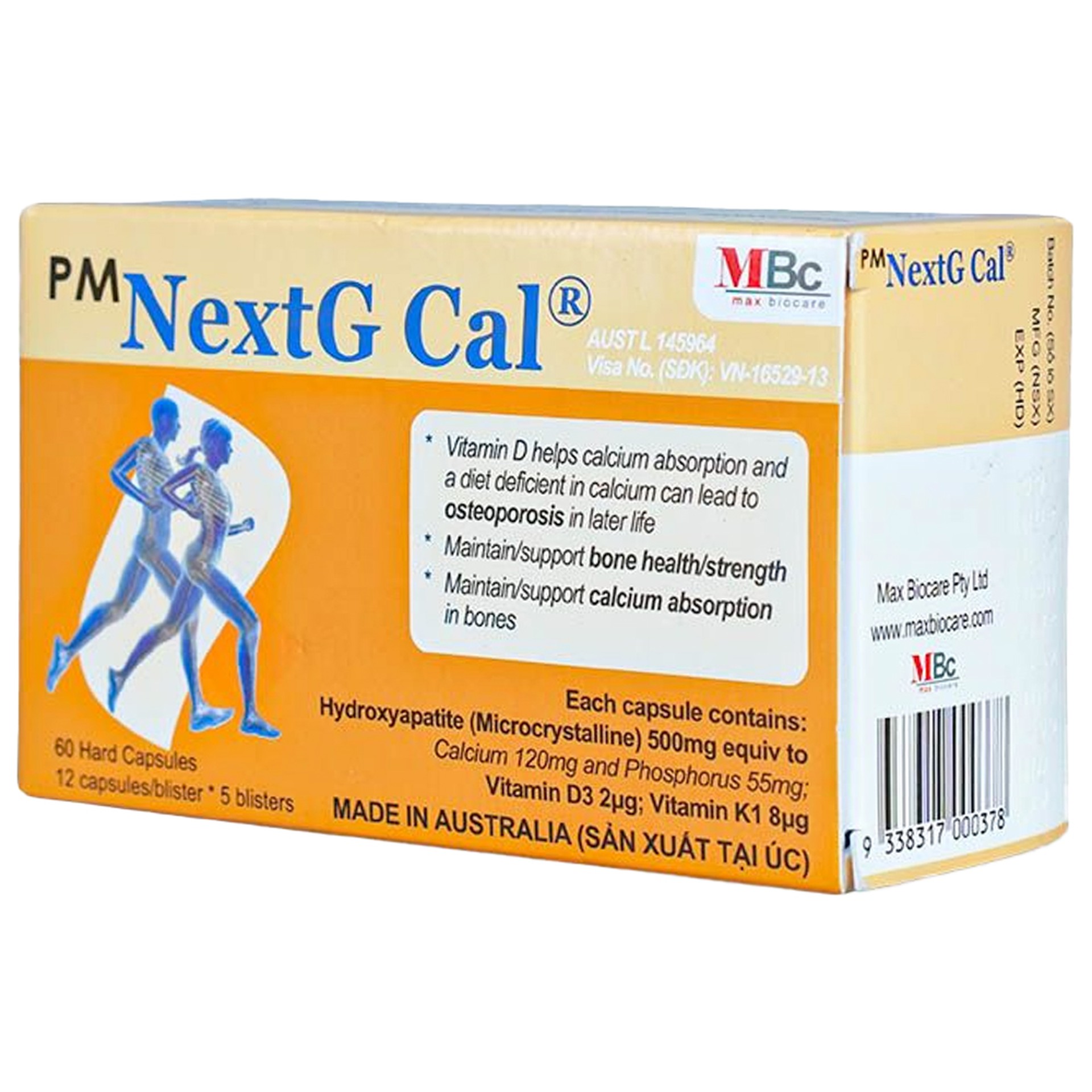 PM NextG Cal trị loãng xương, bổ sung Canxi (5 vỉ x 12 viên)