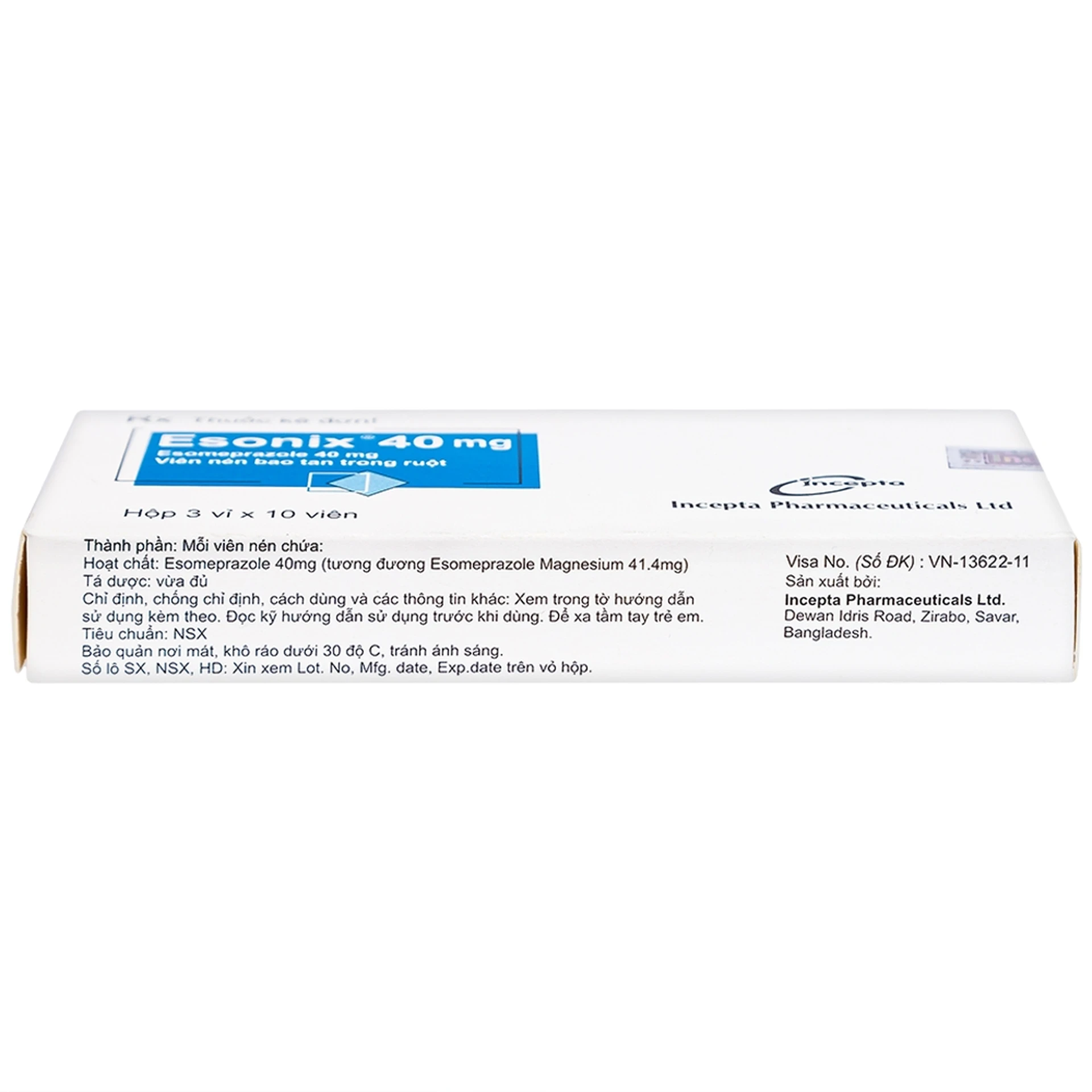 Esonix 40mg trị trào ngược thực quản hộp 30 viên