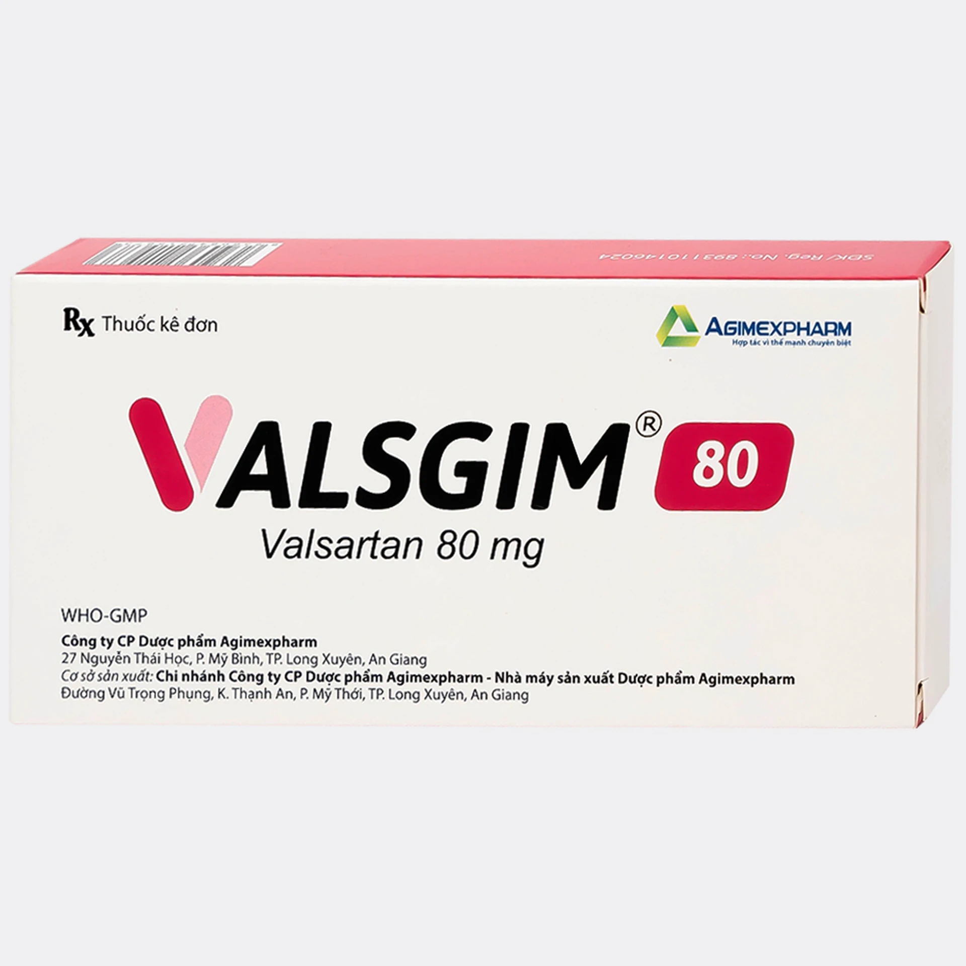 Thuốc Valsgim 80 Agimexpharm điều trị tăng huyết áp, suy tim (2 vỉ x 14 ...