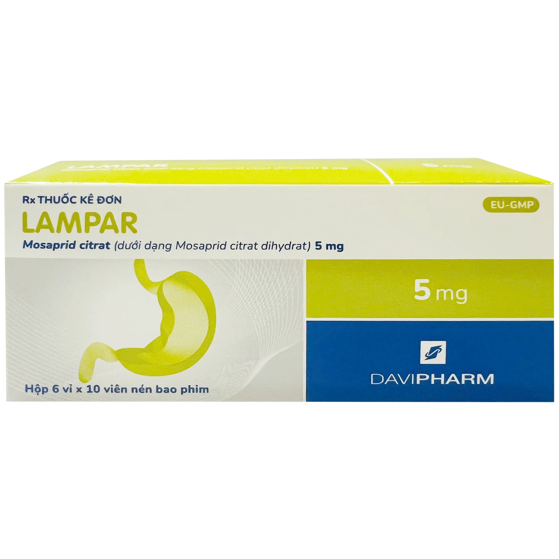 Thuốc Lampar 5mg điều trị trào ngược dạ dày (6 vỉ x 10 viên)