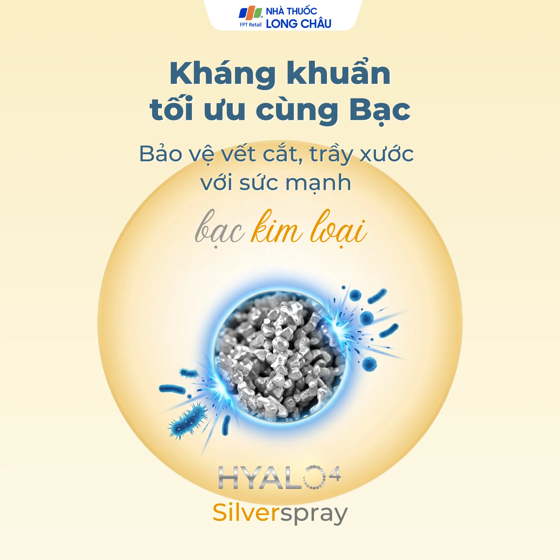 Chai xịt Hyalo4 Silver Spray điều trị các tổn thương trên da (50ml)