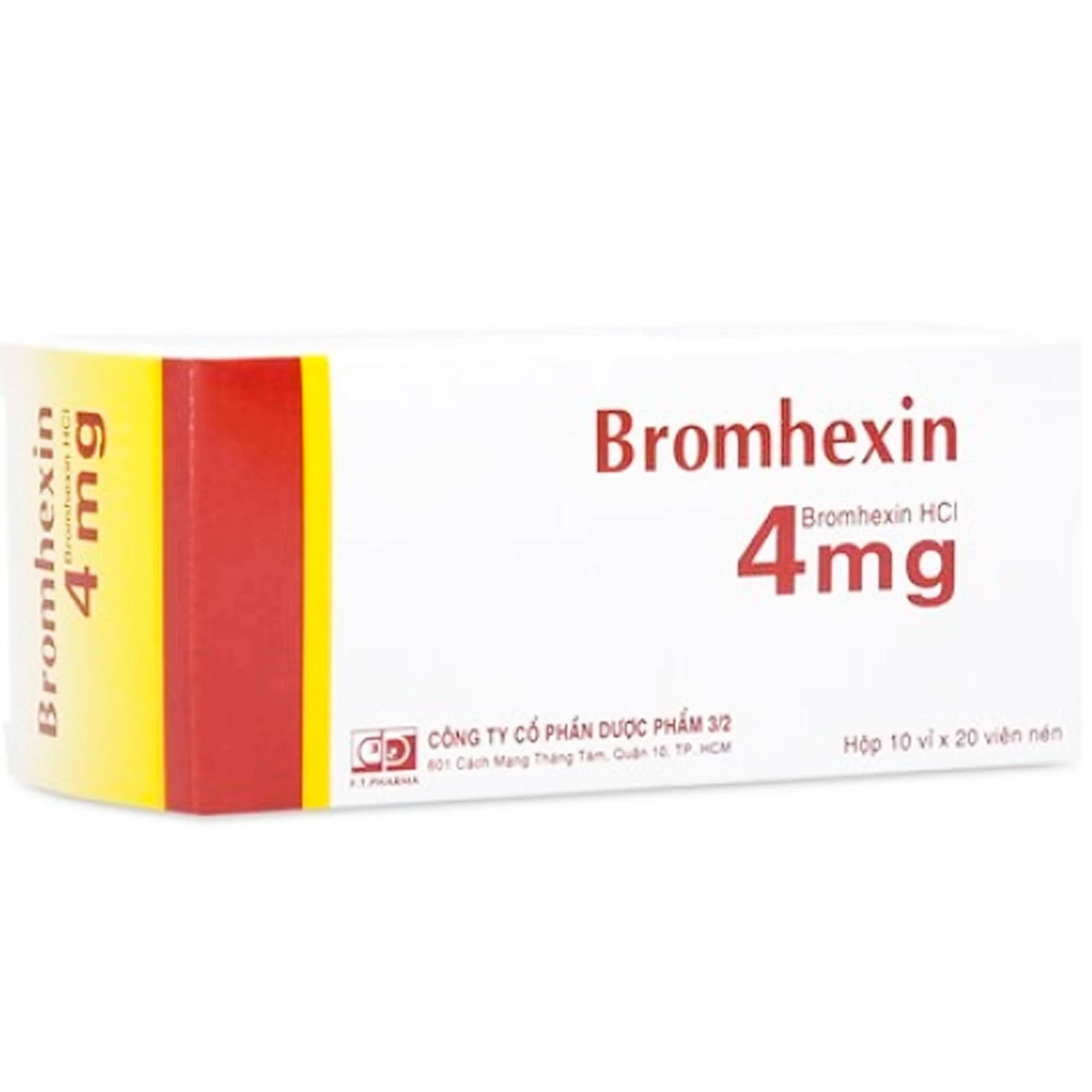 Bromhexin 4mg F.T Pharma: Thuốc long đờm (200 viên)