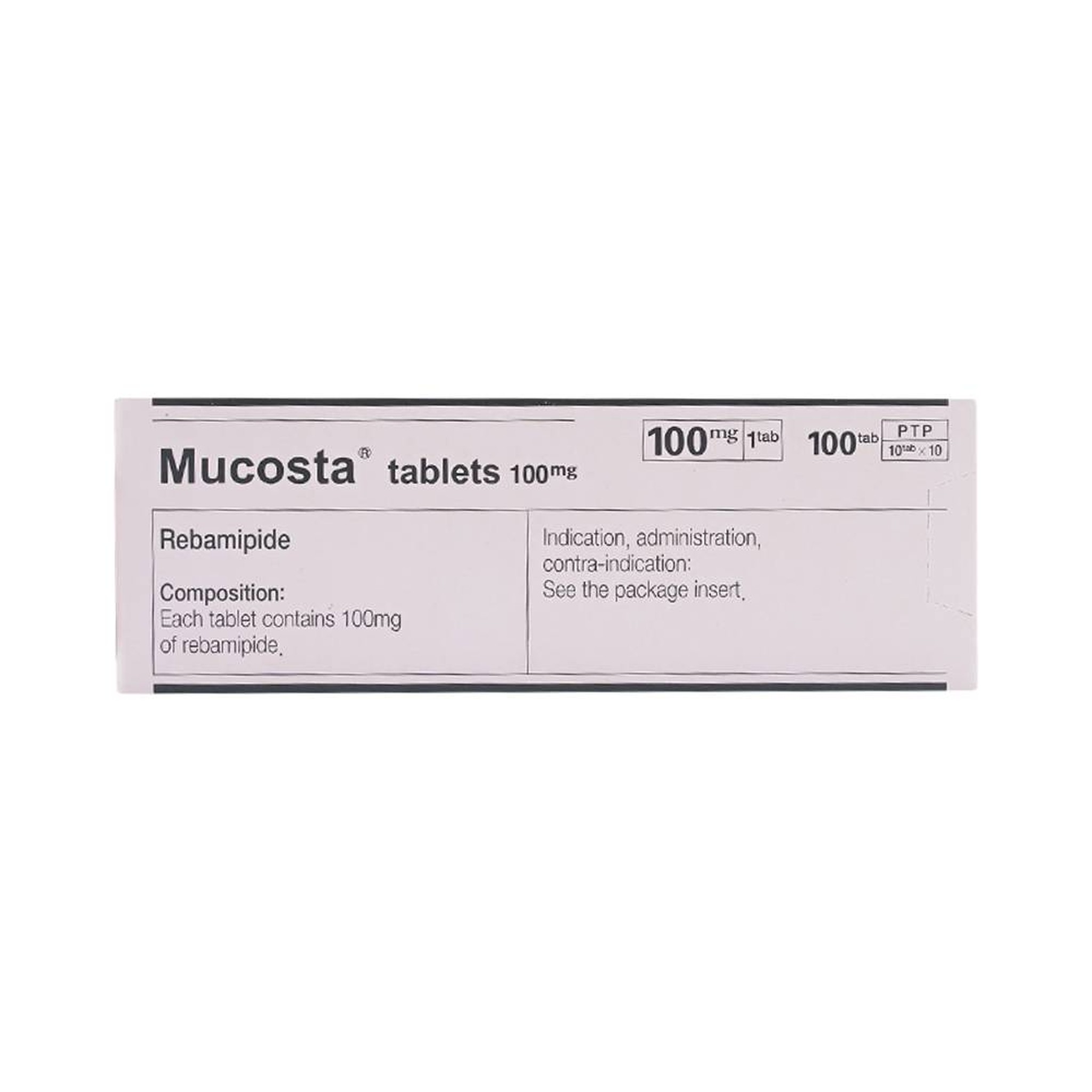 Mucosta 100mg điều trị loét dạ dày (10 vỉ x 10 viên)