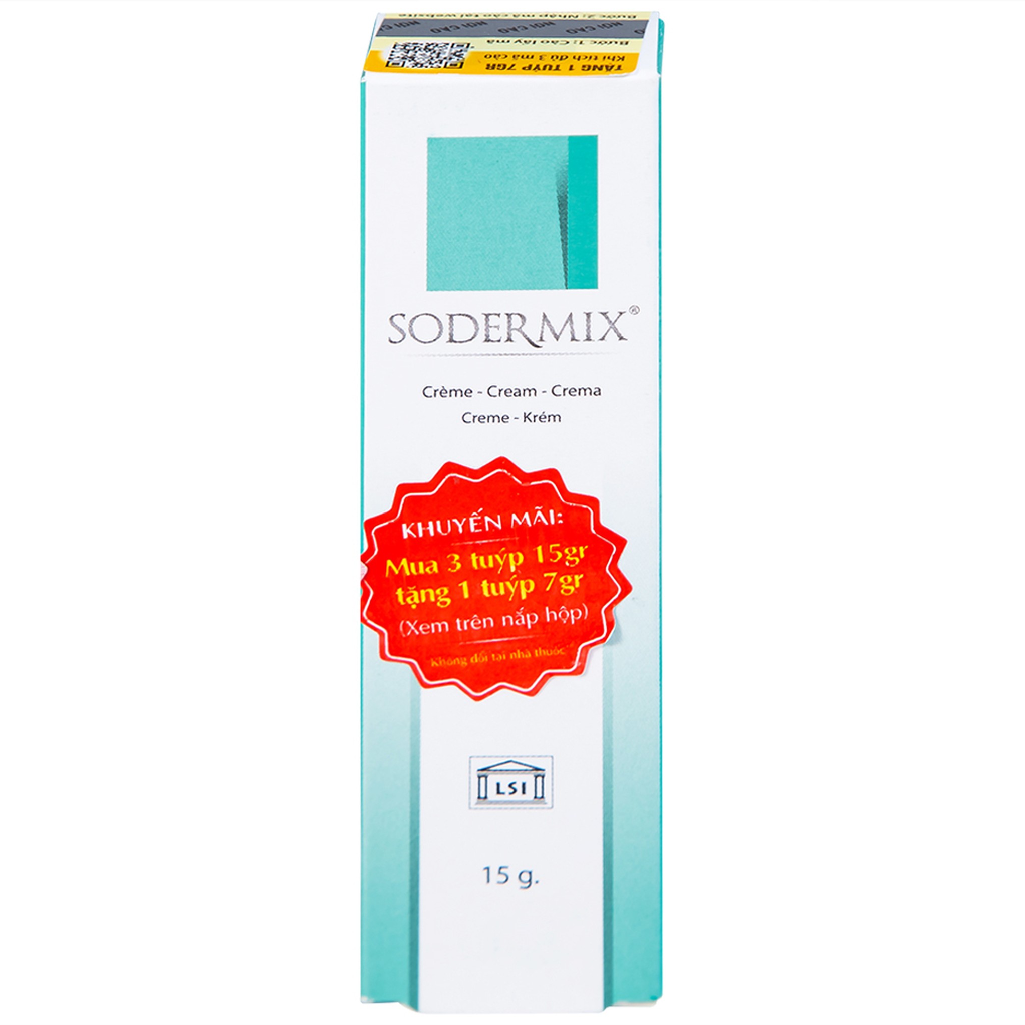Kem bôi Sodermix Cream mờ sẹo và giảm viêm ngứa da 15g