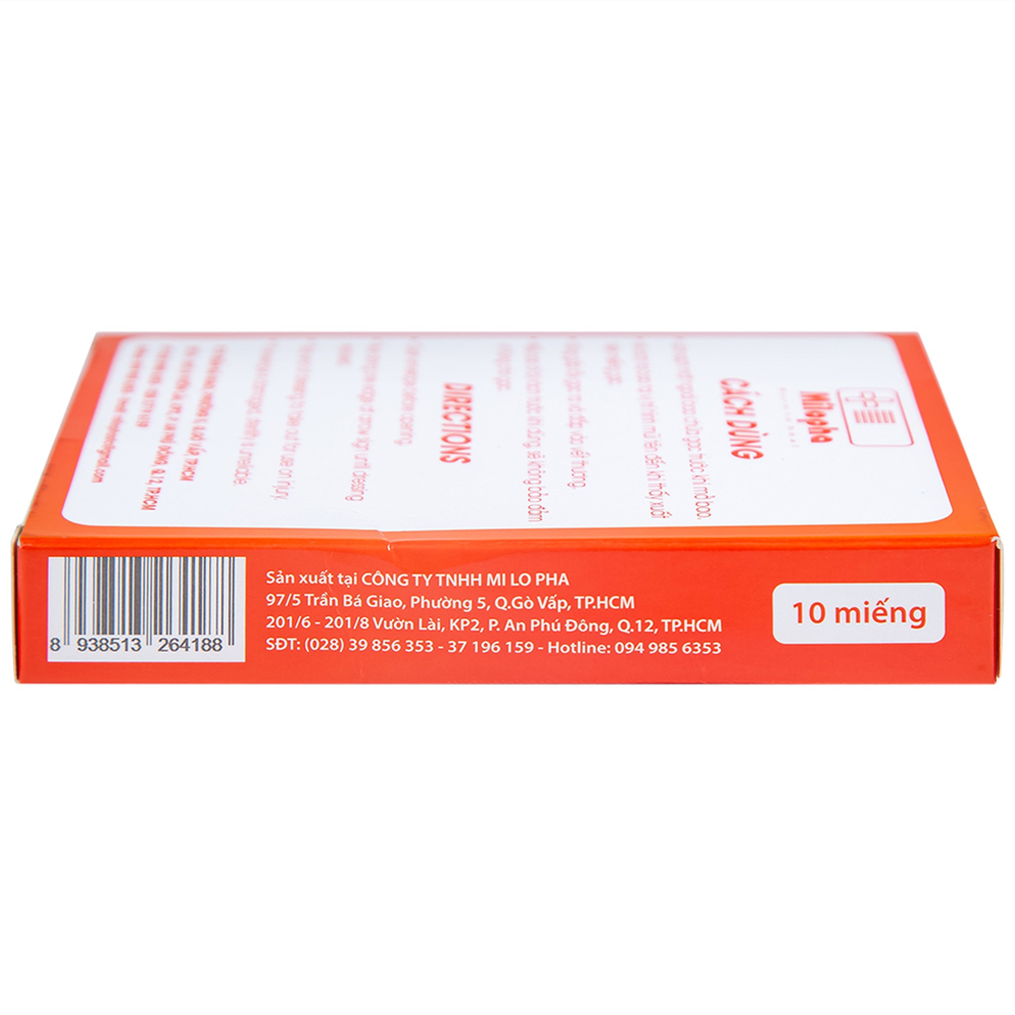 Gạc Vaseline Milovas Milopha đắp vết thương, trị bỏng (10 miếng)