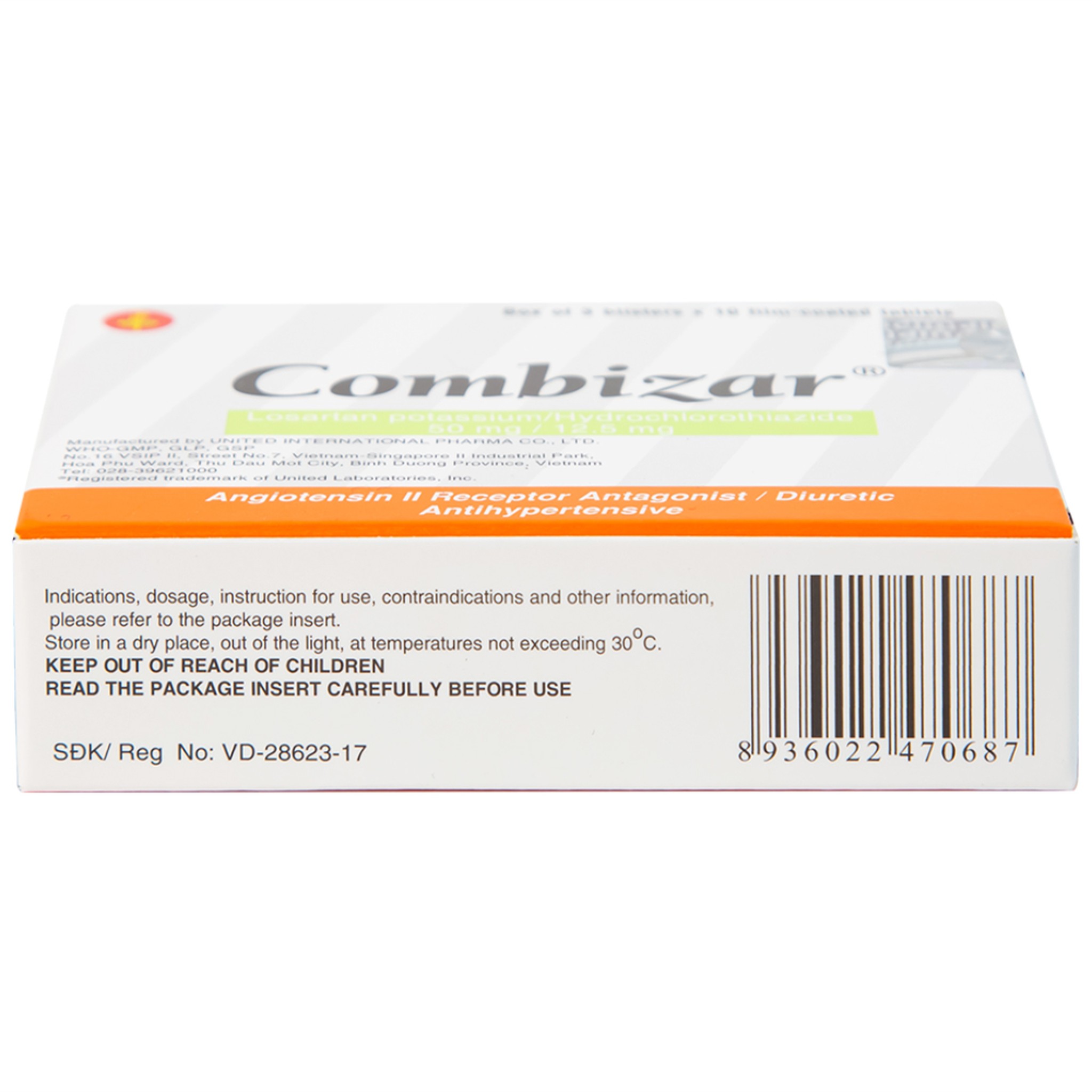 Combizar 62,5mg hộp 30 viên trị cao huyết áp