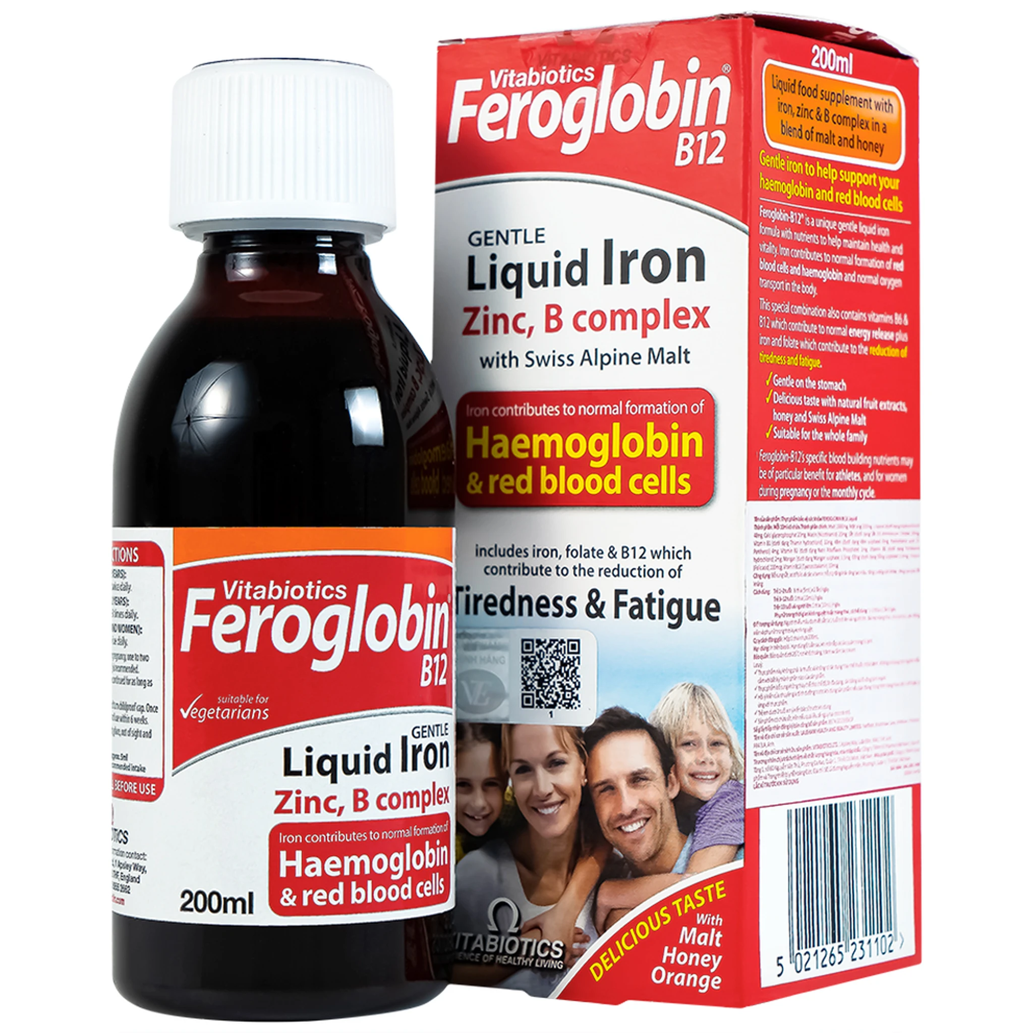 Siro sắt Feroglobin B12 Liquid Iron bổ sung sắt, vitamin (200ml)