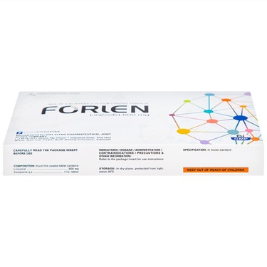 Forlen 600mg thuốc điều trị nhiễm khuẩn (2 vỉ x 10 viên)