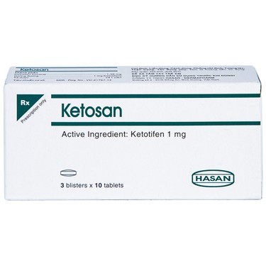 Viên nén Ketosan Hasan phòng ngừa hen phế quản, điều trị viêm mũi dị ...