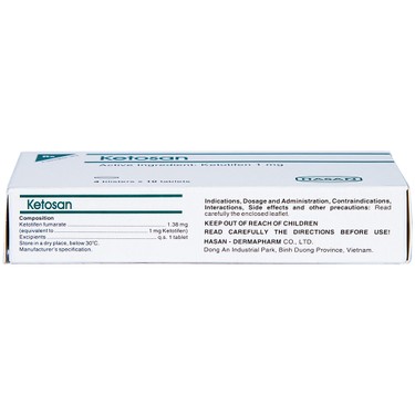 Viên nén Ketosan Hasan phòng ngừa hen phế quản, điều trị viêm mũi dị ...