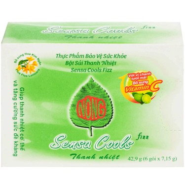 Bột sủi Sensa Cools giải nhiệt hương chanh tươi mát (6 gói/hộp)