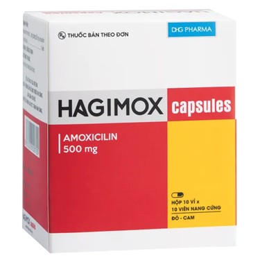 Hagimox Capsules 500Mg trị nhiễm khuẩn, hộp 100 viên