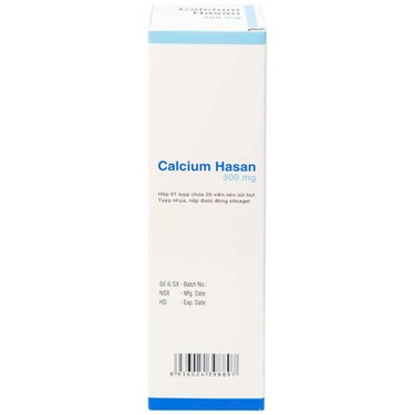 Thuốc Calcium Hasan 500mg bổ sung canxi (20 viên)