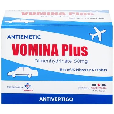 Thuốc Vomina Plus 50mg phòng và điều trị chứng buồn nôn, chóng mặt (25 ...