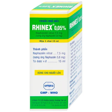Thuốc nhỏ mũi Rhinex 0.05% giảm sung huyết viêm mũi (15ml)