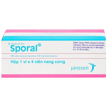 Sporal 100mg điều trị các bệnh nấm phụ khoa, da, toàn thân