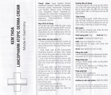 Kem dưỡng ẩm Atopic Derma Cream Lancopharm 50g