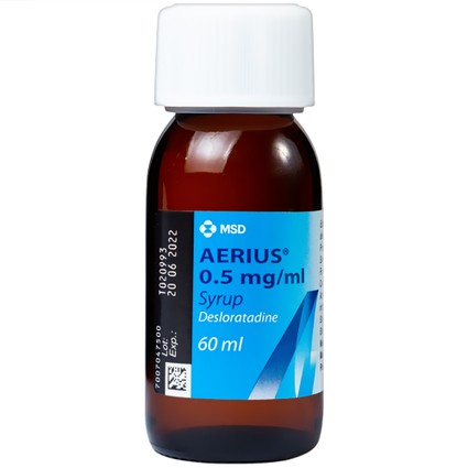 Siro Aerius 0.5 mg/ml điều trị viêm mũi dị ứng (Chai 60ml)